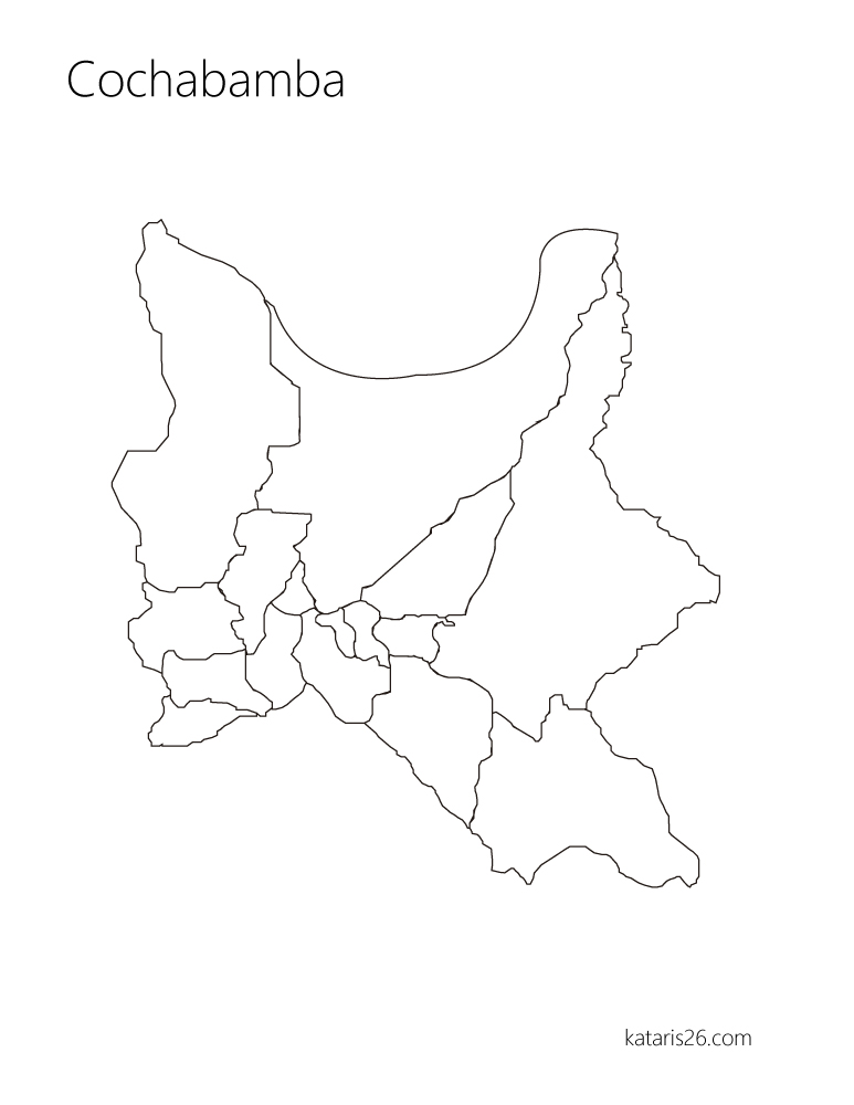 Mapa de Bolivia, departamentos y provincias para colorear [PDF]