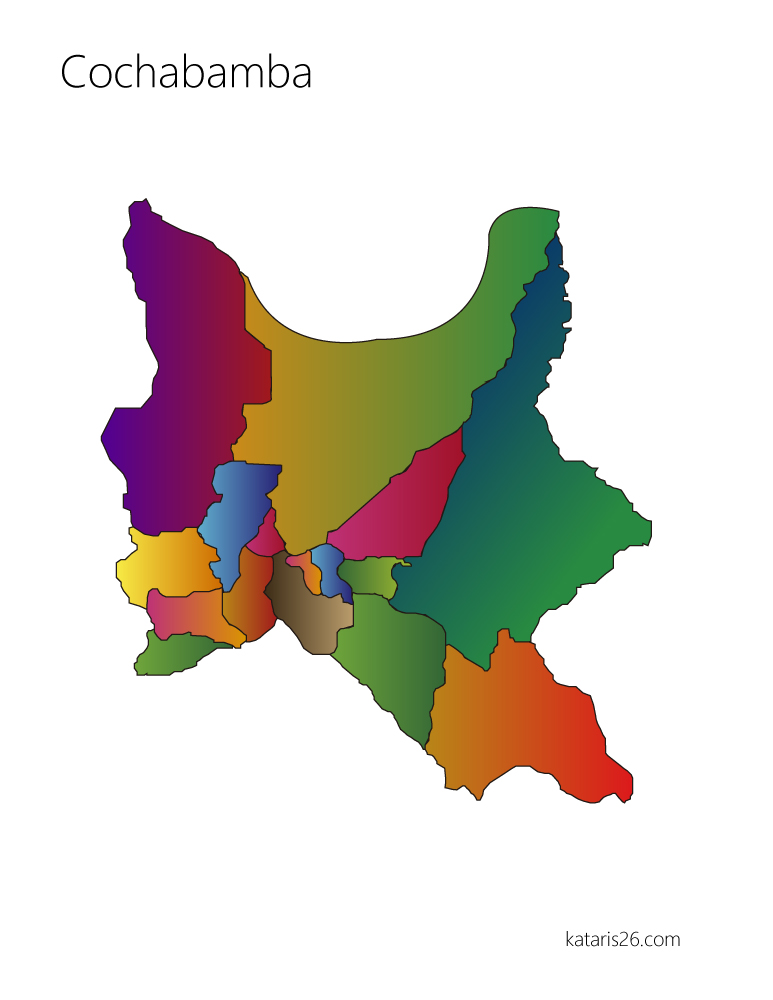 Mapa de Bolivia, departamentos y provincias para colorear [PDF]