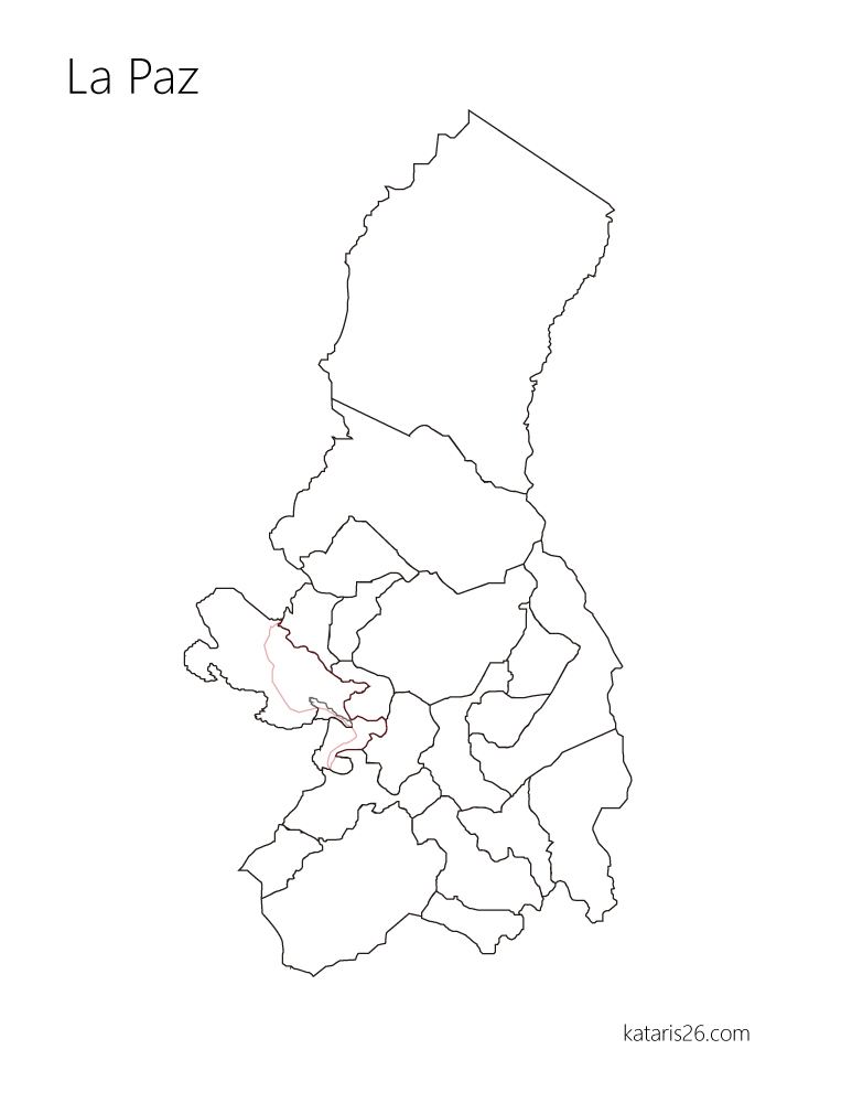 Mapa de Bolivia, departamentos y provincias para colorear [PDF]