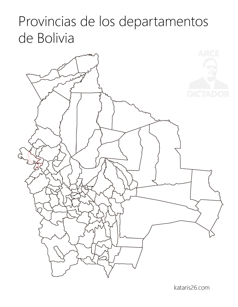 Mapa de Bolivia, departamentos y provincias para colorear [PDF]