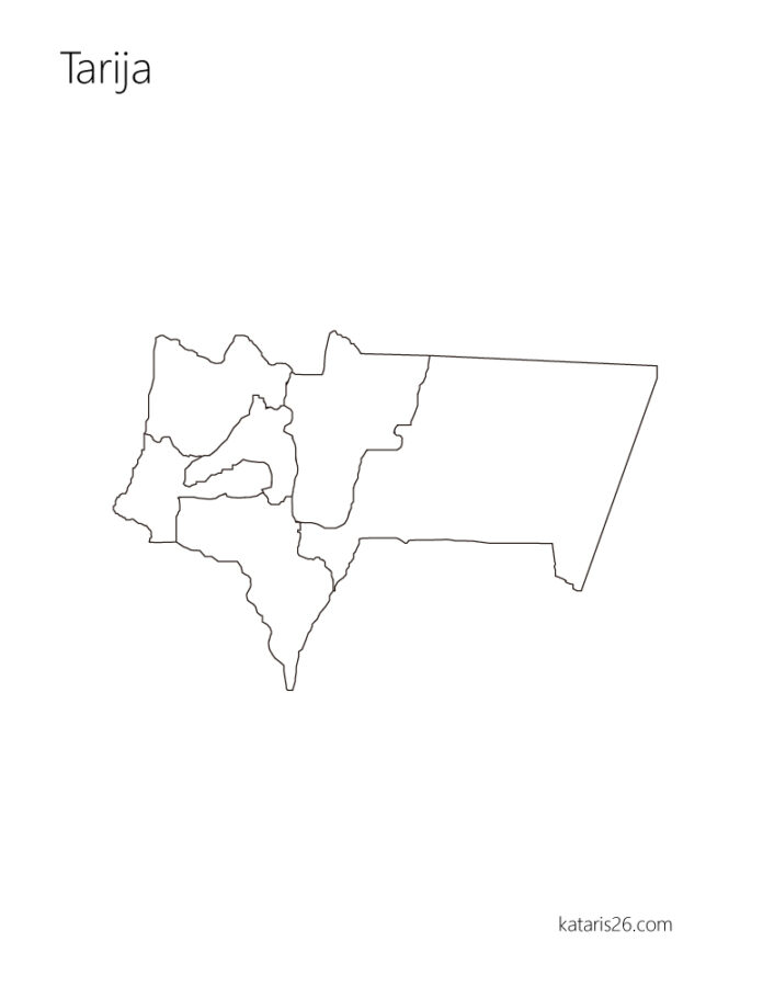 Mapa de Bolivia, departamentos y provincias para colorear [PDF]