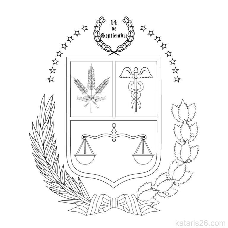 Escudo de Cochabamba PNG para colorear y dibujar